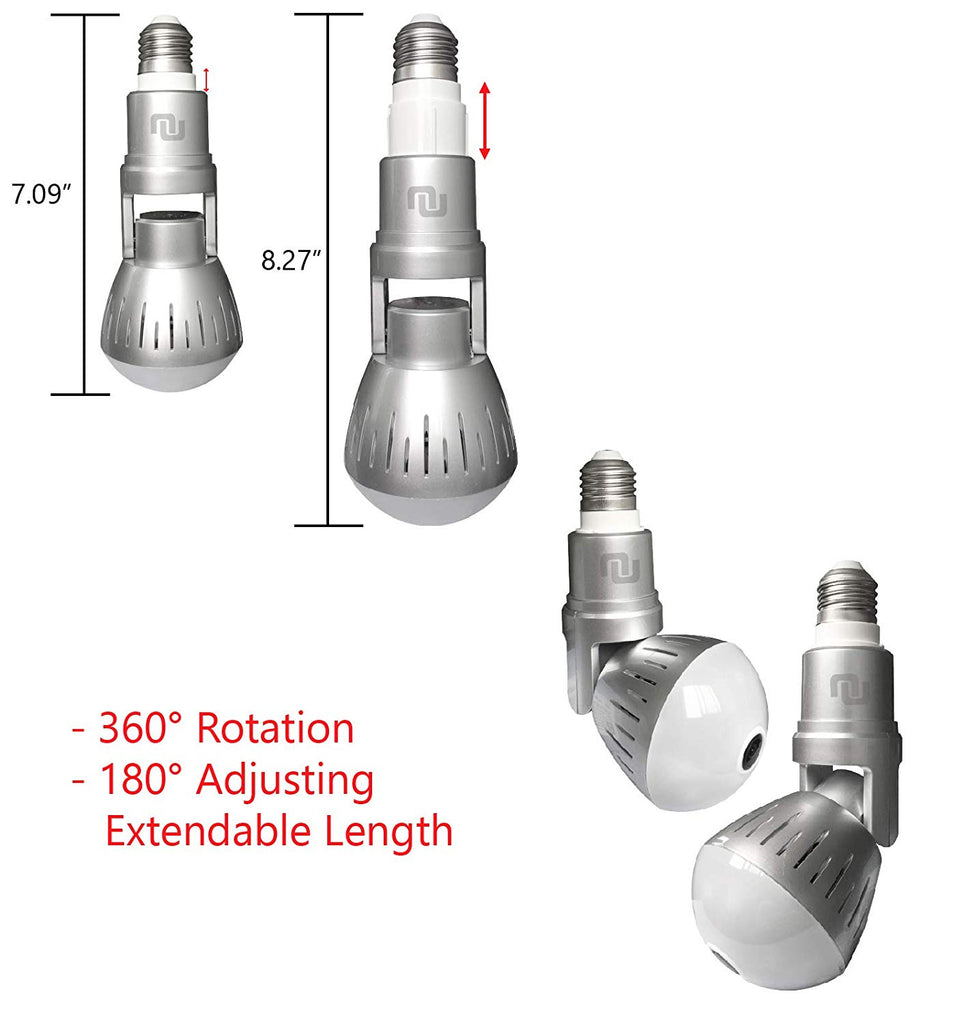 Nucam 380 LED Light Bulb APP Controlled Hidden Cam with 2K 360° View ...